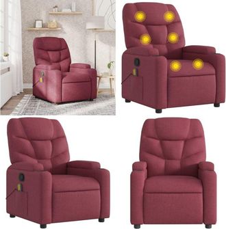 vidaXL Massagesessel Weinrot Stoff - Massage Sessel - Relaxsessel - Fernsehsessel - Bequeme Lounge - Wohnzimmersessel - Home & Living