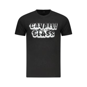 Cavalli Cavalli Class Schwarzes Baumwoll-T-Shirt f&uuml;r Herren - - Tops - Herren - Schwarzk - M
