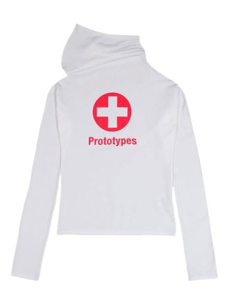 Prototypes hoodie &agrave; logo imprim&eacute; - Blanc