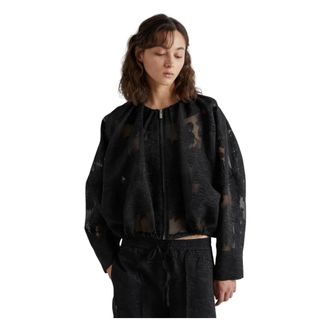 Meimeij Femme, Vestes, Noir, Taille: 36 FR Giaccia scollo rotondo, coulisse interna e zip di metallo sul davanti