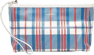 Balenciaga Clutches - Small Lambskin Z Check Printed Barbes Zip Pouch - Gr. unisize - in Blau - f&uuml;r Damen