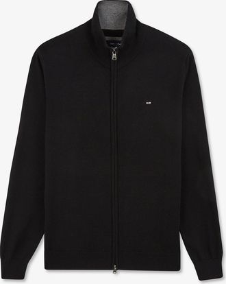 Eden Park Cardigan Noir Zipp&eacute; En Coton Old Ref Pp