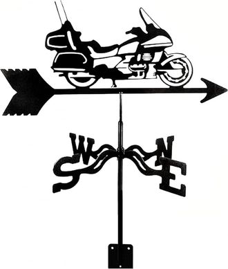 Generic Wetterfahne, Motorrad-Form, Wetterfahne, Schmiedeeisen, Retro-Bauernhof-Gartenpfahl, Windrichtungsanzeige, professionelle Messwerkzeuge, Gartendekorat