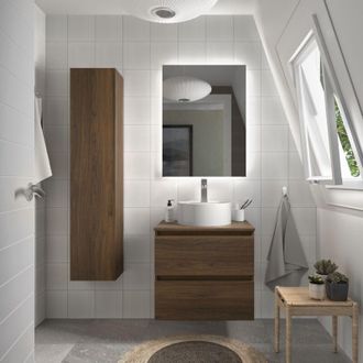 Cygnus Bath Meuble de salle de bain BEQUIA 60cm Noyer Vasque &agrave; poser