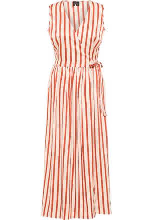 Dreimaster Dreimaster Wickelkleid Damen Rot Creme