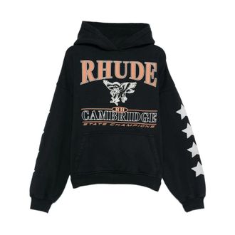 Rhude Sternmuster Grafikdruck Hoodie - - Sweatshirts & Hoodies - Herren - Schwarzk - XL