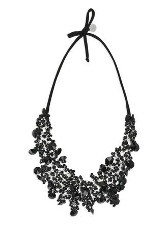Maria Calderara crystals tie necklace - Schwarz