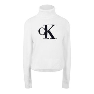Calvin Klein Rollkragen f&uuml;r Damen, Bio-Baumwolle, Schmal (Brillantes Wei&szlig;)