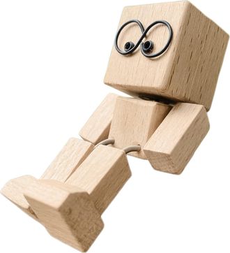 Generic Holzmänner Figur | Dekoratives artikuliertes Modell in geschnitztem Holz, Mobile Figur für Innenraum -Büro -Haus Workshop, Dekorationszubehör für die 