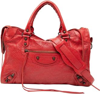 Balenciaga Hobo Bags - Lambskin Motocross Classic City Satchel - Gr. unisize - in Rot - f&uuml;r Damen