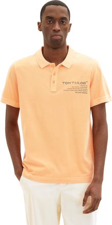 Tom Tailor Herren Poloshirt im Washed-Look 1035641, 22225 - washed out orange, S