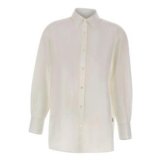 Woolrich Hemdbluse aus Baumwolle und Leinen im Boyfriend-Stil - - Blouses & Shirts - Damen - Wei&szlig; - M