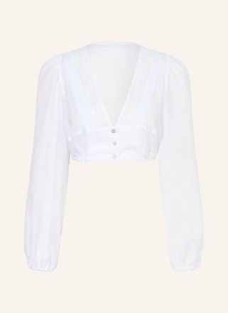 Sportalm Dirndlbluse Nivin Mit Lochspitze weiss