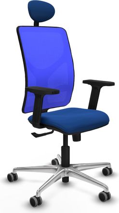 Piqueras y Crespo B&uuml;rostuhl mit hoher R&uuml;ckenlehne, 2D-Armlehnen, h&ouml;henverstellbare Lendenwirbelst&uuml;tze und festes Kopfteil, ausgestattet mit Sincro 3 Positionen und Schn