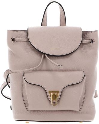 Coccinelle Beat Soft Grained Leather Backpack Rosette