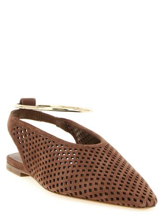 Jil Sander Womens Brown Goatskin Ballet Flats