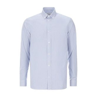 Saison 1865 Gestreiftes Baumwollhemd - Blau