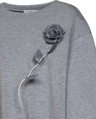 Giuseppe Di Morabito 3D Organza Rose Sweatshirt - Gray