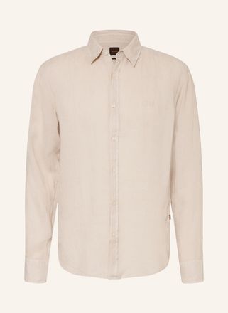 HUGO BOSS Leinenhemd Relegant Regular Fit beige