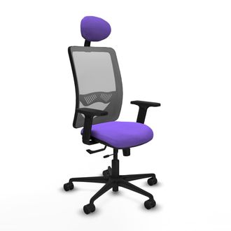 Piqueras y Crespo Arbeitsbankstuhl Zulema mit 2D-Armen, h&ouml;henverstellbarer Lendenwirbelst&uuml;tze und festem Kopfteil, ausgestattet mit Syncro/Traslack und Schneideschaum, 