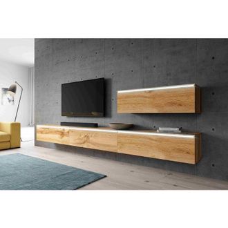 Furnix Furnix - Schrankwand bargo iv 400 cm (4x100cm) Schrankwand mit led wotan