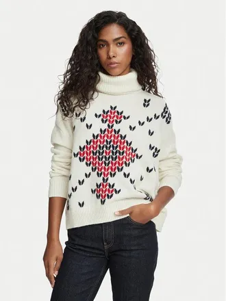 Kappa Rollkragenpullover Huez 63137KW Creme Regular Fit