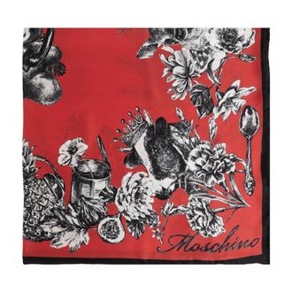Moschino unisex, Accessoires, Multicolore, Taille: ONE Size Foulard en soie imprim&eacute;