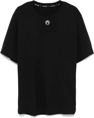 Marine Serre T-shirt en coton avec logo - Homme - Tops - Noir - Taille: M