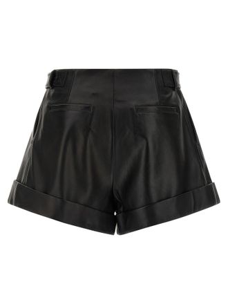 Sportmax Womens Black Lamb Leather Bermuda Shorts
