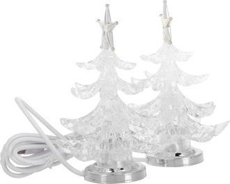 OSALADI 4 Stück Mini Künstliche Weihnachtsbaumbeleuchtung Usb-betriebenes Baumlicht Gefälschter Weihnachtsbaum Beleuchteter Weihnachtsbaum Nachtlicht Aus Acry