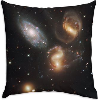 Fabulous Kissen aus Samt, wei&szlig;, Milchstra&szlig;e, Galaxie, Universum, Weltraum, Stern, 40 x 40 cm, samtige Haptik, Bezug und Kissen enthalten