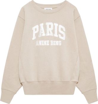 Anine Bing Homme, Sweatshirts et sweats &agrave; capuche, Beige, Taille: XS Harry Shrunken SweaT-shirt Paris