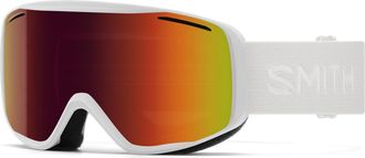 Smith Skibrille Senior, Modern, Unisex, Silikonrahmen, Polycarbonatlinse, Anti-Beschlag, UV-Schutz, Wei&szlig; - Hellgrau Rot, Rot