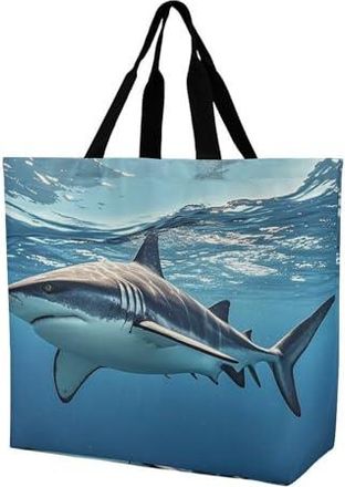 Generic Oc&eacute;an Animal Marin Requin Sac A Main Femme L&eacute;ger Sacs De Courses D&eacute;contract&eacute; Sac &Agrave; Bandouli&egrave;re Pour Quotidienne Gym Shopping