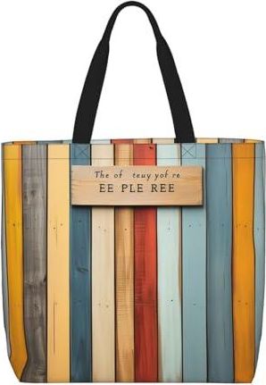 Generic Panneaux En Bois Motivants Sac &Agrave; Bandouli&egrave;re Imperm&eacute;able Tote Bag L&eacute;ger Sac Cabas Pour Quotidienne Shopping Gym