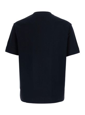 Emporio Armani Mens T-Shirt Cotton Jacquard Blue T-Shirts And Polos