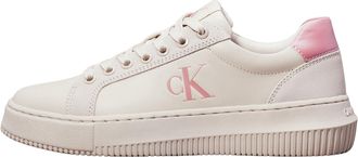 Calvin Klein Damen Cupsole Sneaker Chunky aus Leder, Beige (Eggshell/Dusty Rose), 39