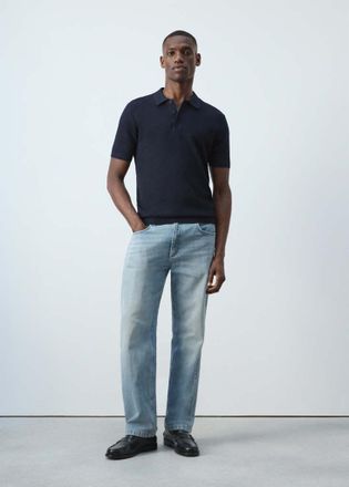 Mango Feinstrick-Poloshirt aus Baumwolle marineblau - Herren - XXL - MANGO MAN