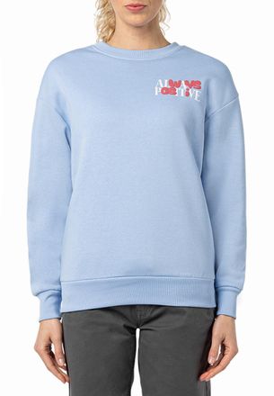 Sublevel Damen Sweatshirt mit Backprint light-blue XS