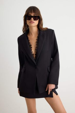 Trendyol Damen Blazer, regular fit, lang - Schwarz