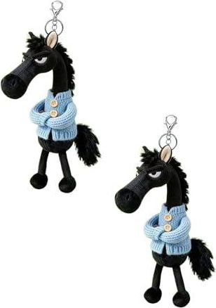Generic 2026 Ann&eacute;e du cheval porte-bonheur Mascotte porte-bonheur Gardien en peluche porte-bonheur porte-bonheur Souhaits positifs, porte-cl&eacute;s chevaux t&ecirc;tus o