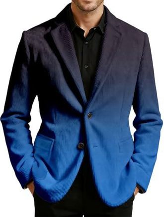 Generic Veste de costume en velours c&ocirc;tel&eacute; pour homme - Coupe ajust&eacute;e - &Eacute;l&eacute;gante veste de loisirs - Pour carnaval, f&ecirc;te, mariage - Vintage - Deux boutons, 019