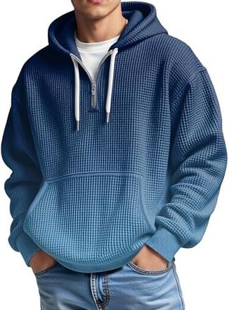 Generic 2026 Hoodie Sweat &agrave; Capuche Homme Pull Homme Zipp&eacute; Manches Longues Couleur Unie Sweatshirt &eacute;pais Poche Kangourou Sweat pour Hiver et Automne