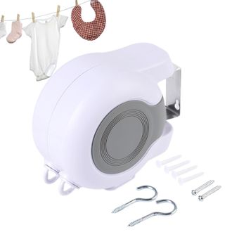 Generico Einziehbarer W&auml;schest&auml;nder f&uuml;r den Au&szlig;enbereich, 12,8 m, einziehbar, f&uuml;r Garten, tragbar, f&uuml;r Reisen, Camping, Wand, Zimmer, Dusche, Hinterhof, Balkon