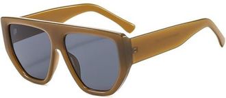 Generic Lunettes De Soleil Carr&eacute;es &Agrave; Grande Monture For Hommes Et Femmes, Id&eacute;ales For Les Activit&eacute;s Plein Air, Vacances Le Sport(Brown)