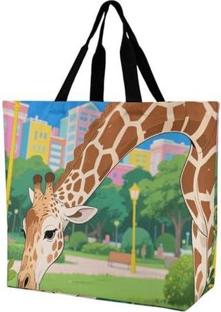 Generic Girafe Masa&iuml; Sac A Main Femmes Grand Sacs De Courses R&eacute;utilisable Sac A Main Femme Pour Gym Quotidienne Shopping