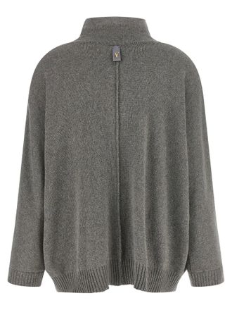Alberta Ferretti Central-Stitched Cashmere-Blend Sweater - gray