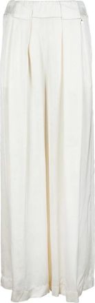 Souvenir Femme, Pantalons, Beige, Taille: 38 FR Pantalon en Satin Taille Haute avec Poches