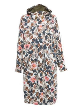 Gucci x North Face Kapuzenmantel mit Blumen-Print - Wei&szlig;