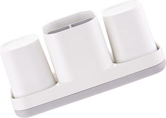 NUOBESTY Zahnb&uuml;rstenst&auml;nder Abs Kunststoff rutschfest Mit Ablage F&uuml;r Elektrische Zahnb&uuml;rsten Badezimmer Organizer Wei&szlig;